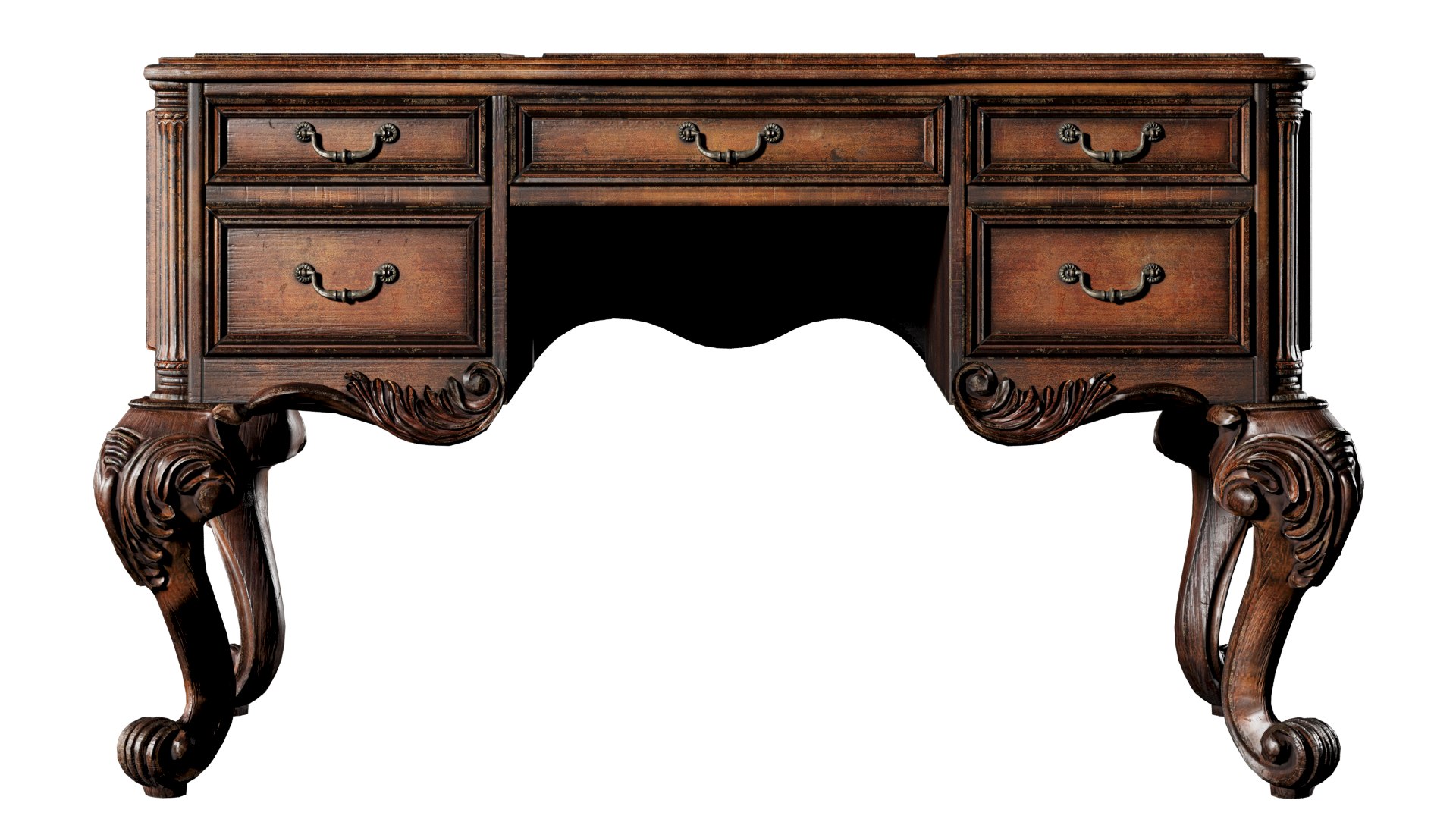 Vintage Writing Desk model - TurboSquid 2158624