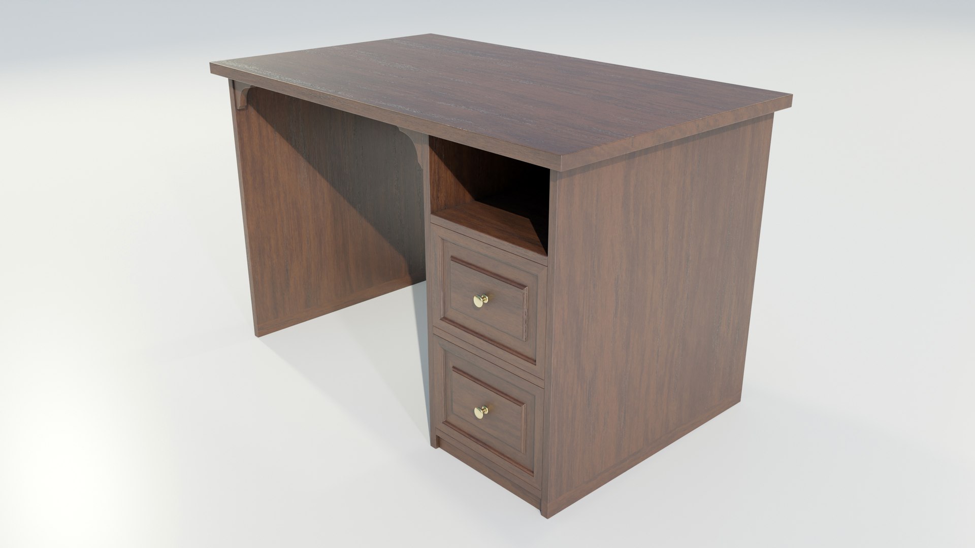 Wooden Desk 3D Model - TurboSquid 2114458