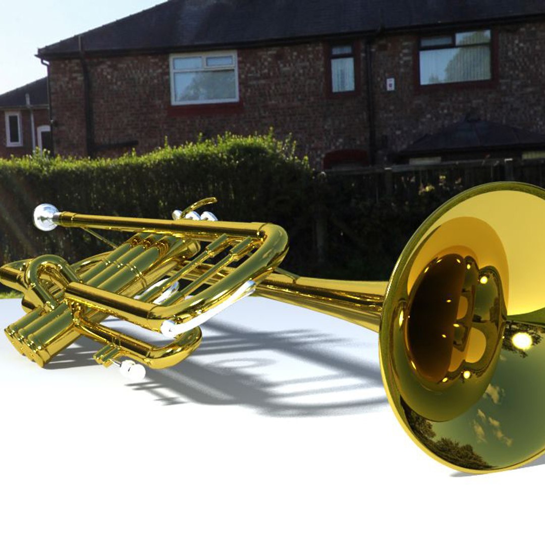 Modeled Trumpet 3d Model