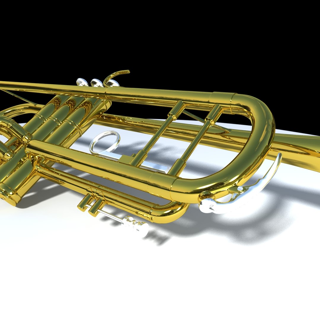 Modeled Trumpet 3d Model