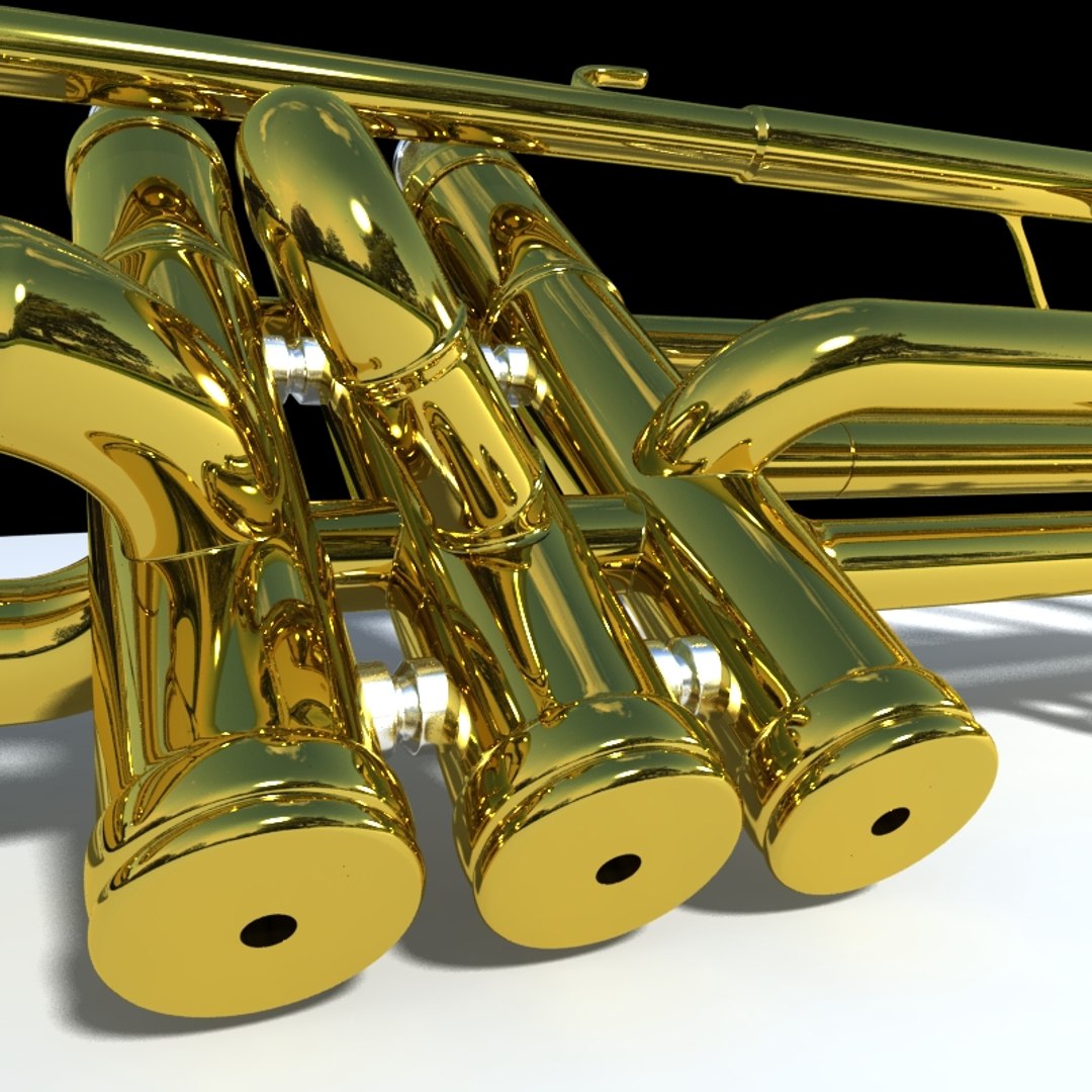 Modeled Trumpet 3d Model