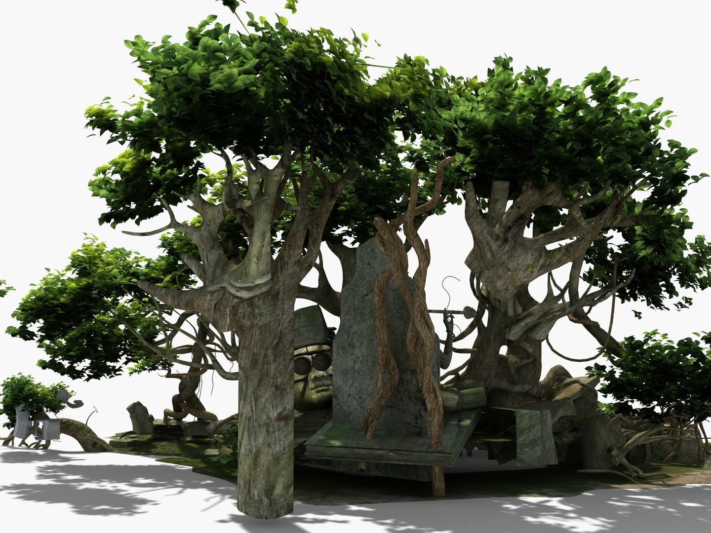 Temple Ruins Tree 3D model - TurboSquid 1965745