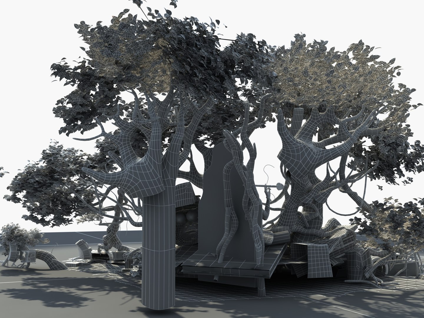 Temple Ruins Tree 3D model - TurboSquid 1965745
