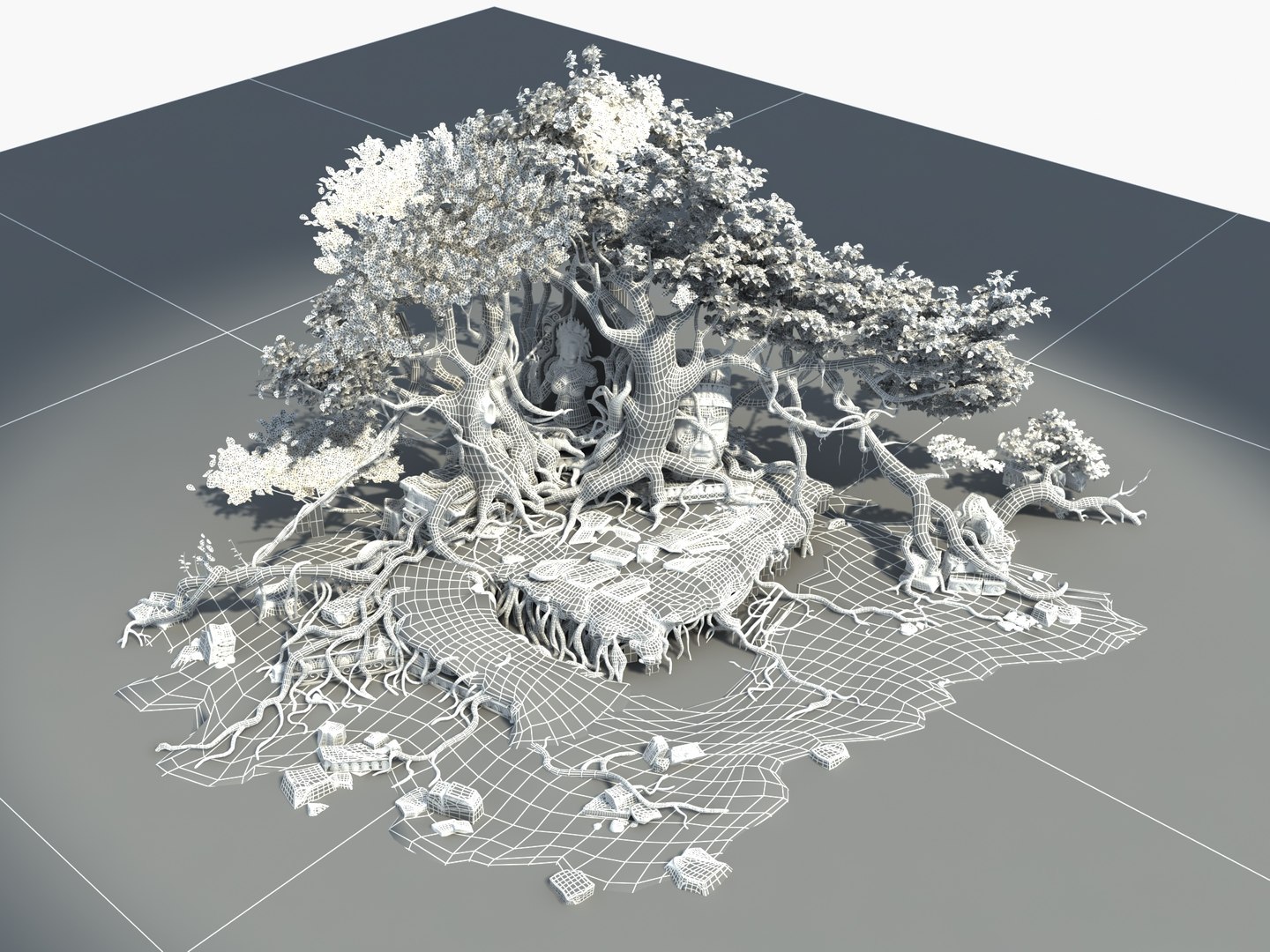 Temple Ruins Tree 3D model - TurboSquid 1965745