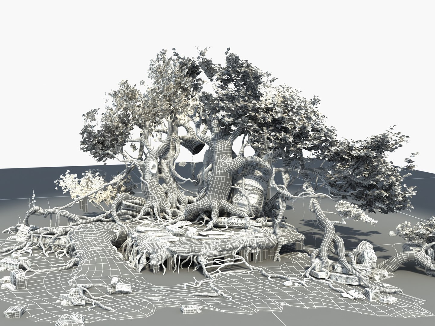 Temple Ruins Tree 3D model - TurboSquid 1965745