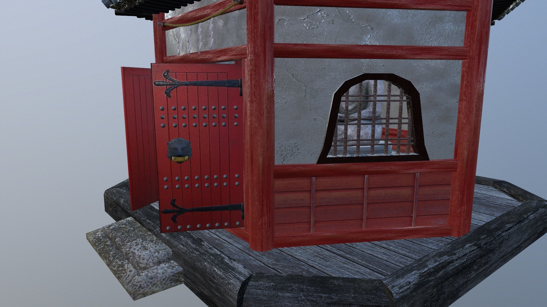 3d model small buddhist temple