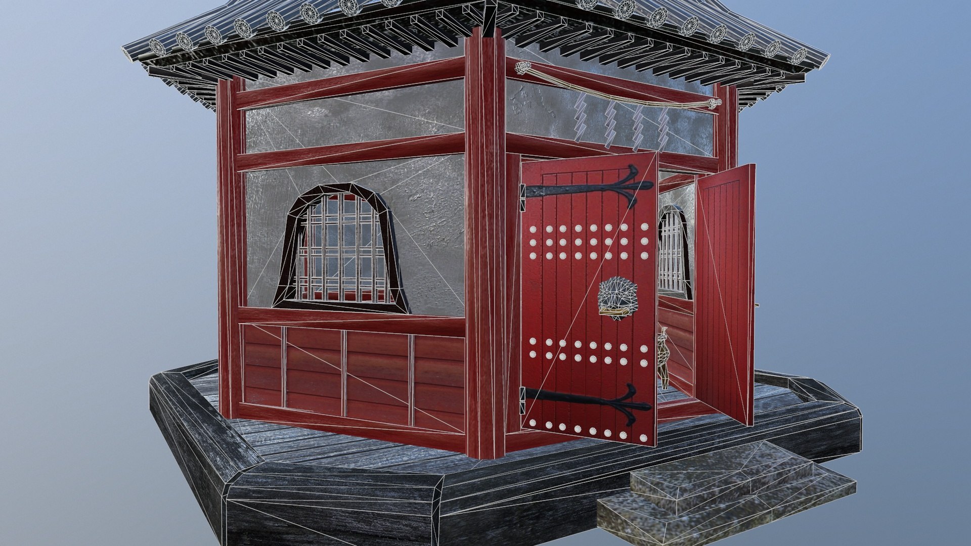3d model small buddhist temple