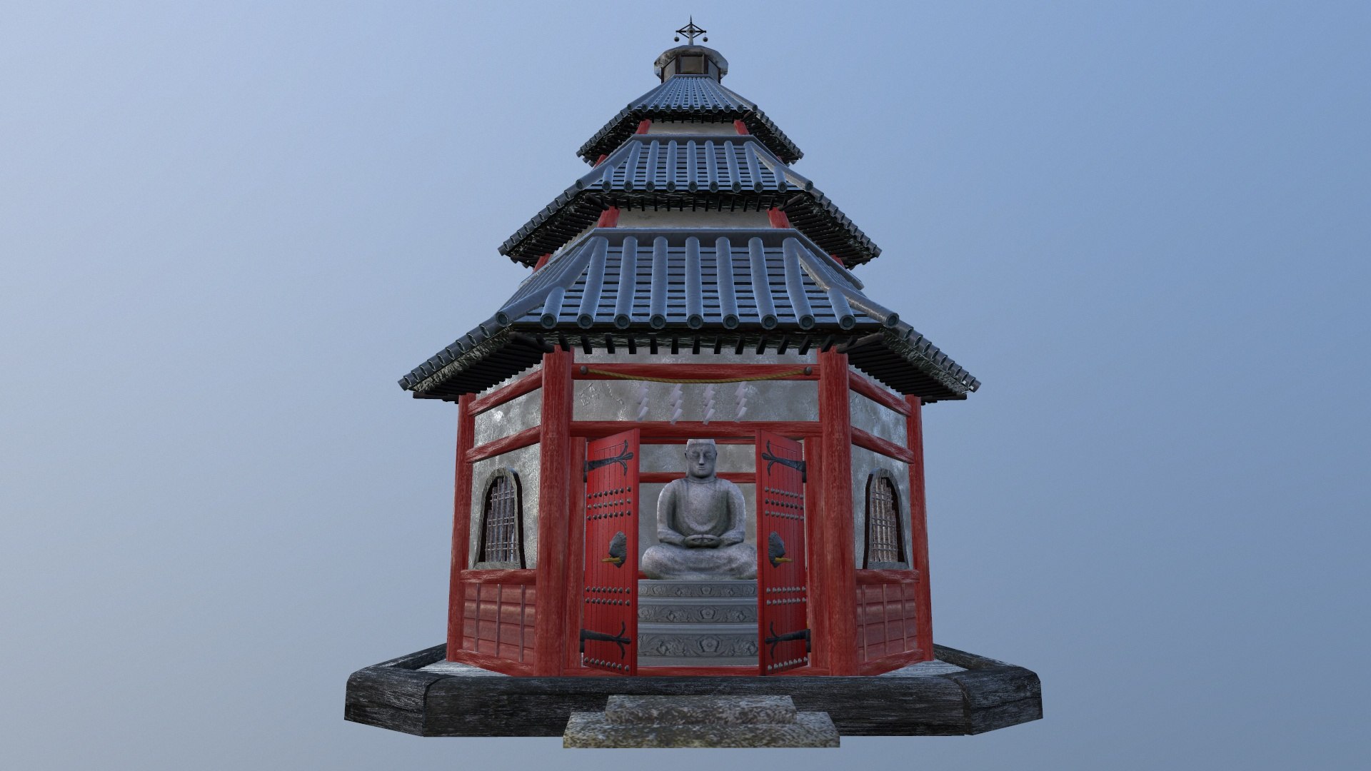 3d model small buddhist temple