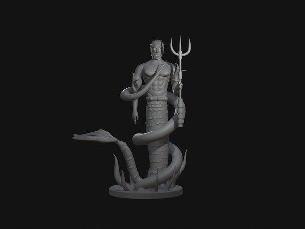 3D model poseidon model with weapon design - TurboSquid 1991612