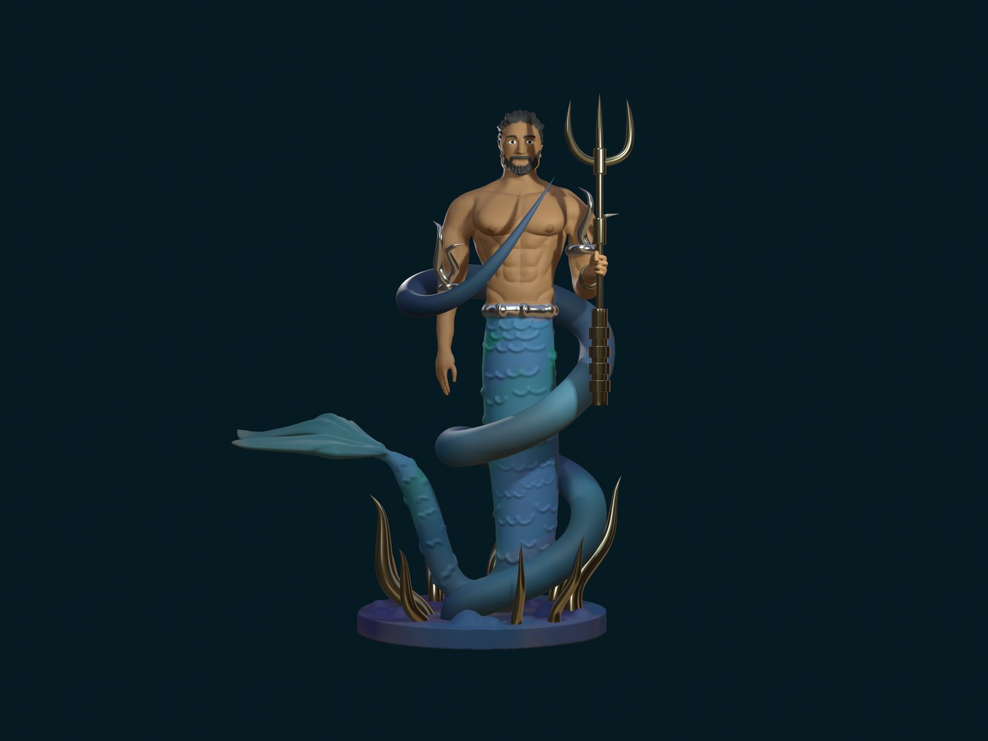 3D Model Poseidon Model With Weapon Design - TurboSquid 1991612