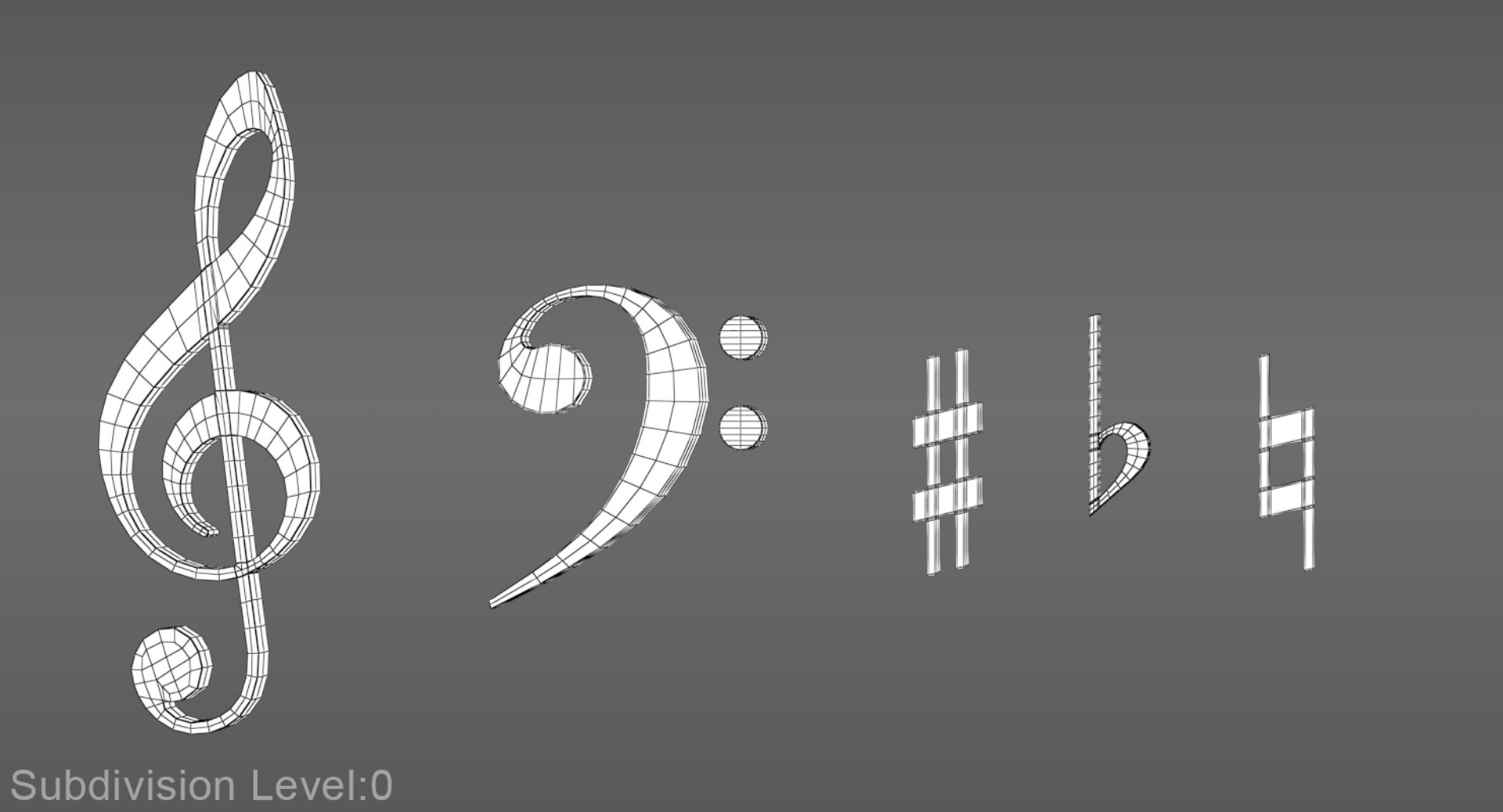 3d model musical notes symbols