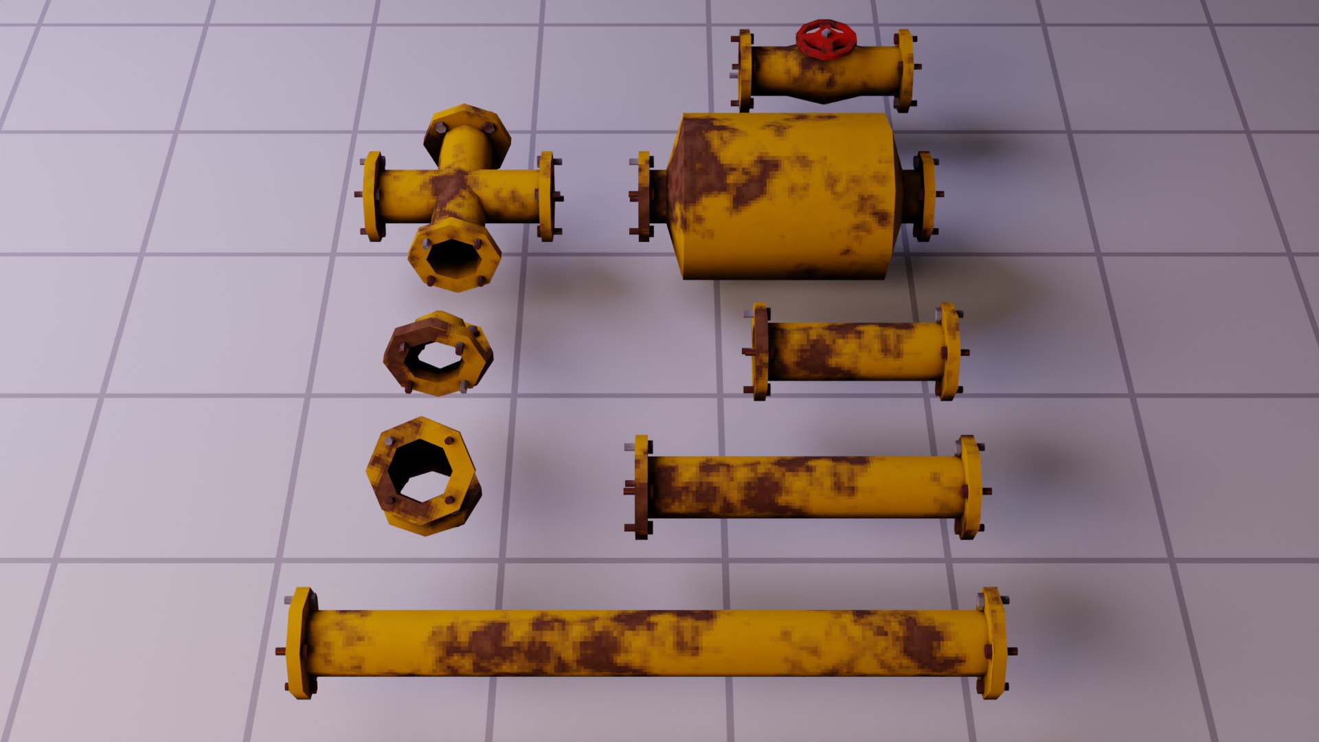 3D Lowpoly Pipes - TurboSquid 2064075