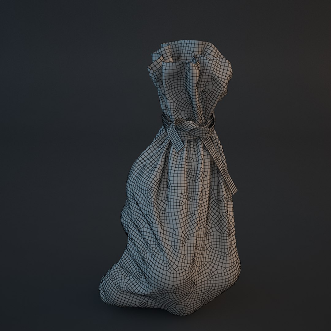 3d Medieval Coin Purse Model