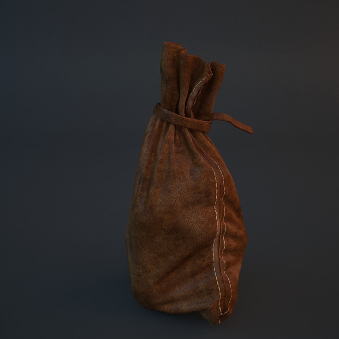 3d Medieval Coin Purse Model