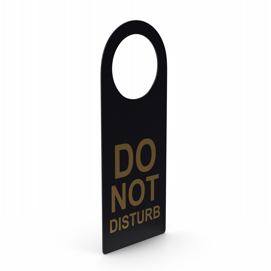 3D Model Do Not Disturb Hotel Room Door Tag - TurboSquid 2254148