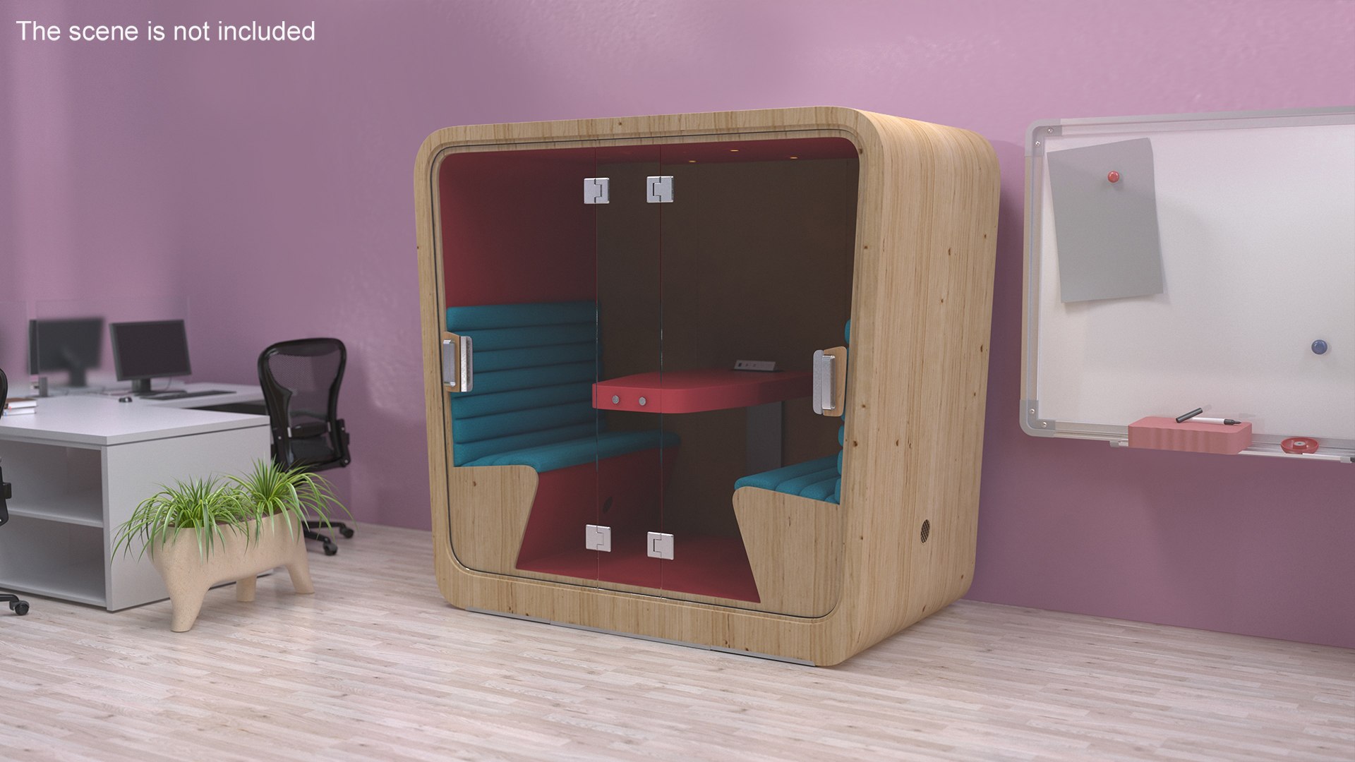 3D Model Wooden Cube Meeting Pod - TurboSquid 2206780