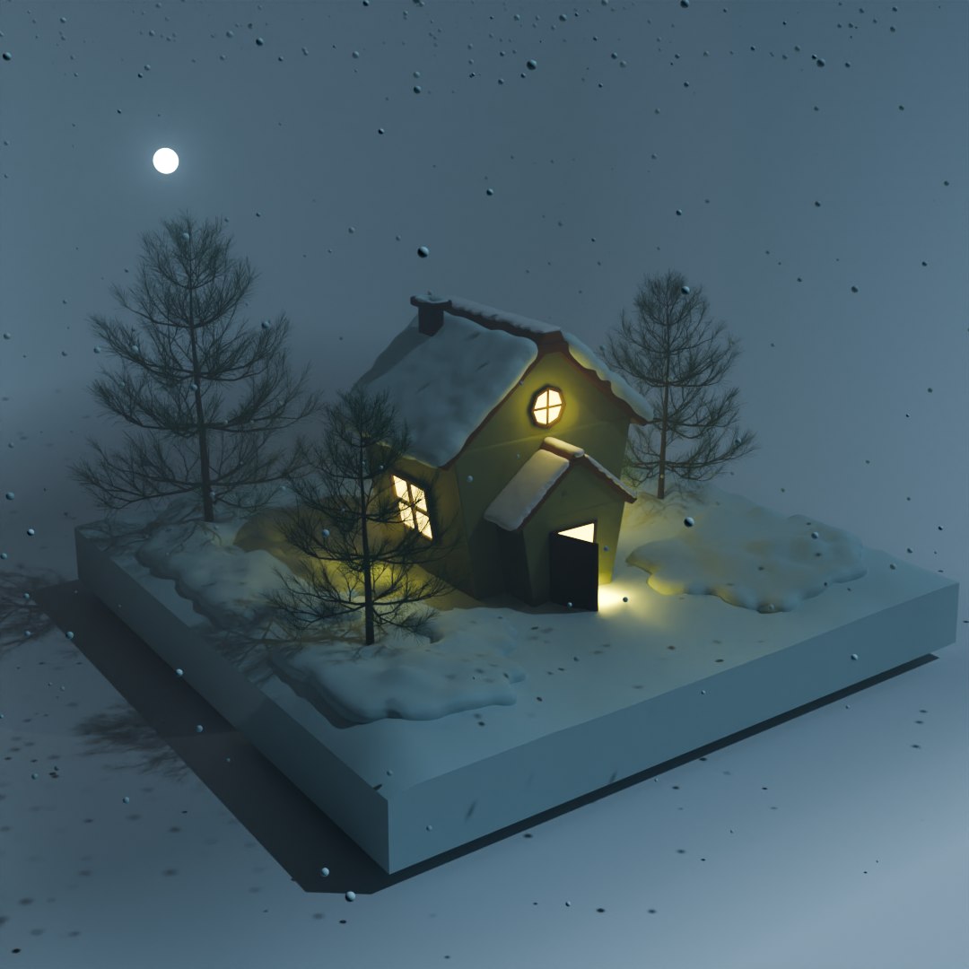 Free Winter Snow House Animated Model - TurboSquid 2161702