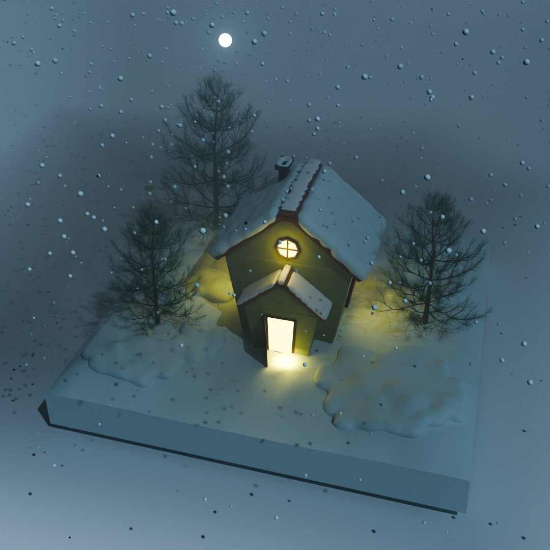 Free Winter Snow House Animated Model - TurboSquid 2161702