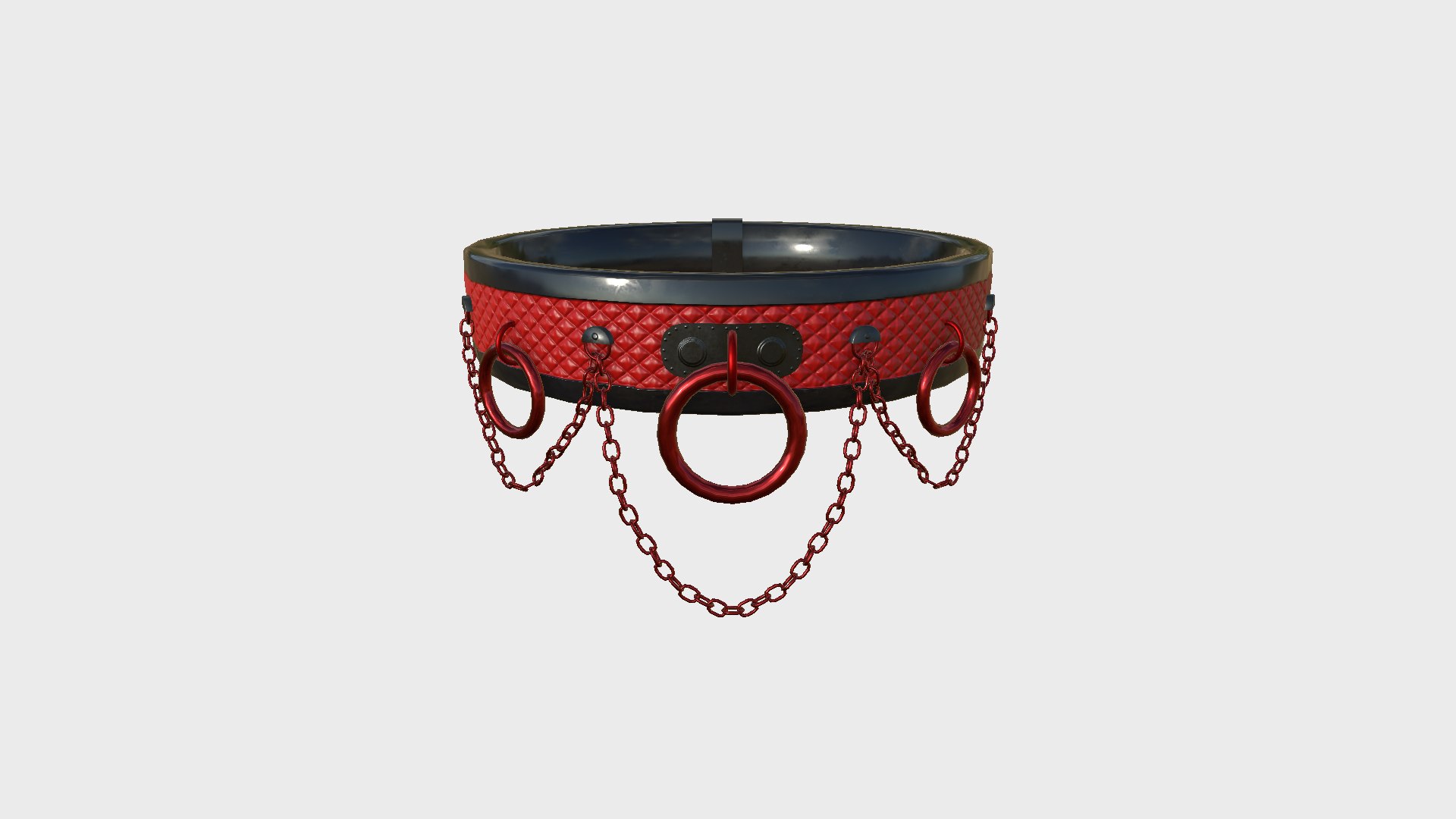 Choker Collar B08 Black Red - Character Design Punk Gothic 3D model ...