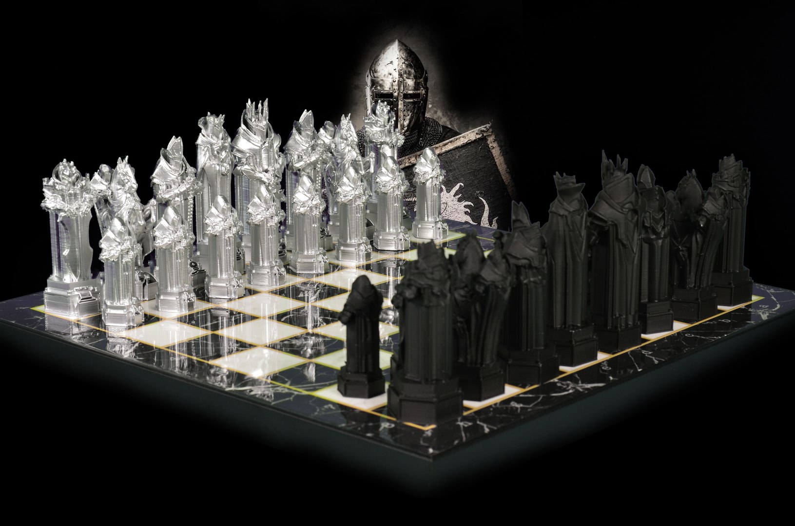 3D Knight - Crusader V2 Chess Set - 12 Chess Pieces Model - TurboSquid ...