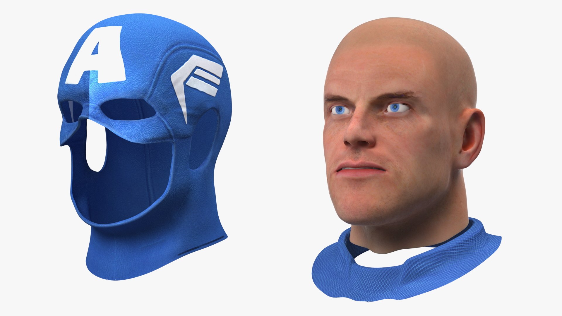 3D Cartoon Captain America Head - TurboSquid 2058198