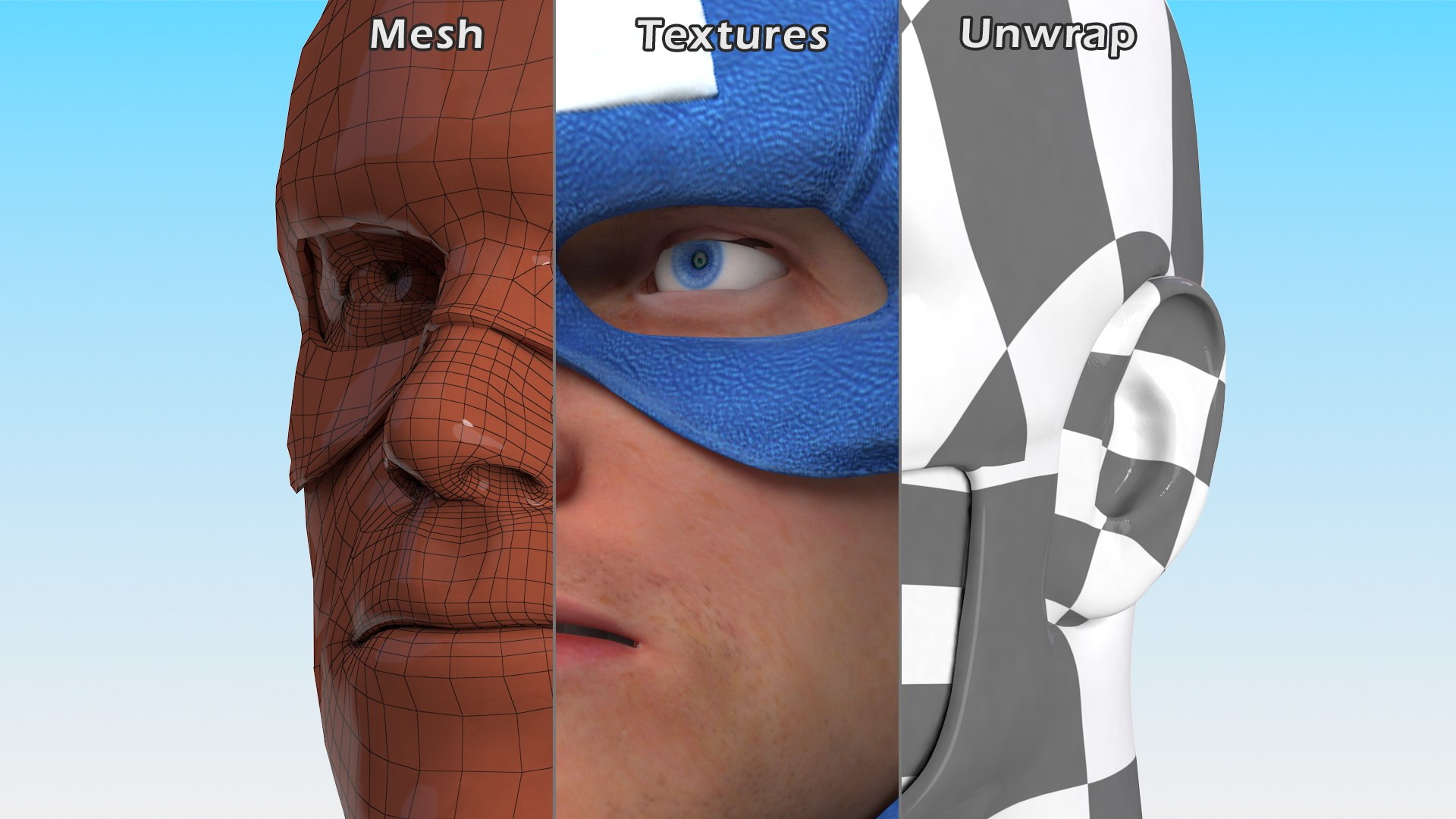 3D Cartoon Captain America Head - TurboSquid 2058198