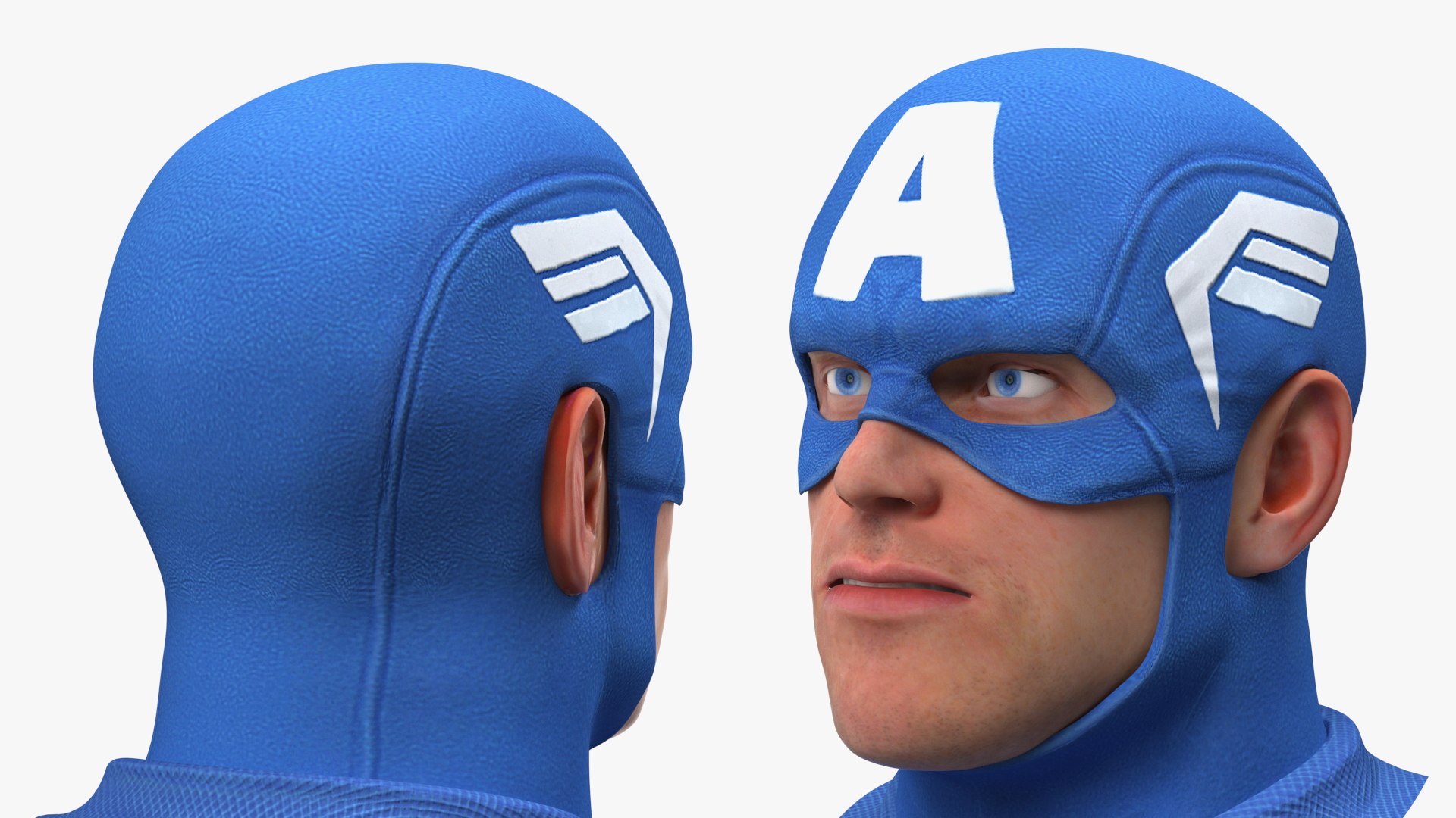 3D Cartoon Captain America Head - TurboSquid 2058198