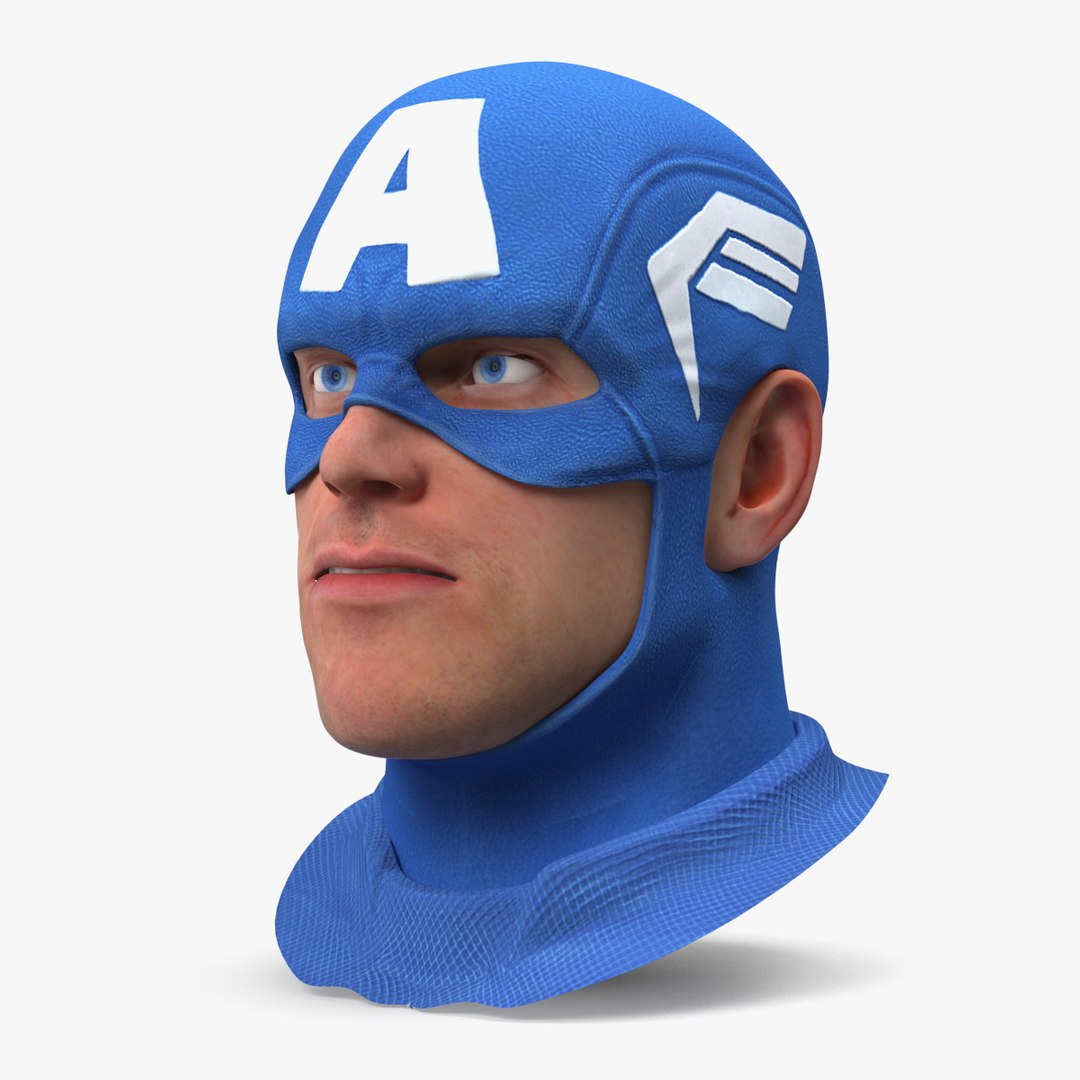 3D Cartoon Captain America Head - TurboSquid 2058198