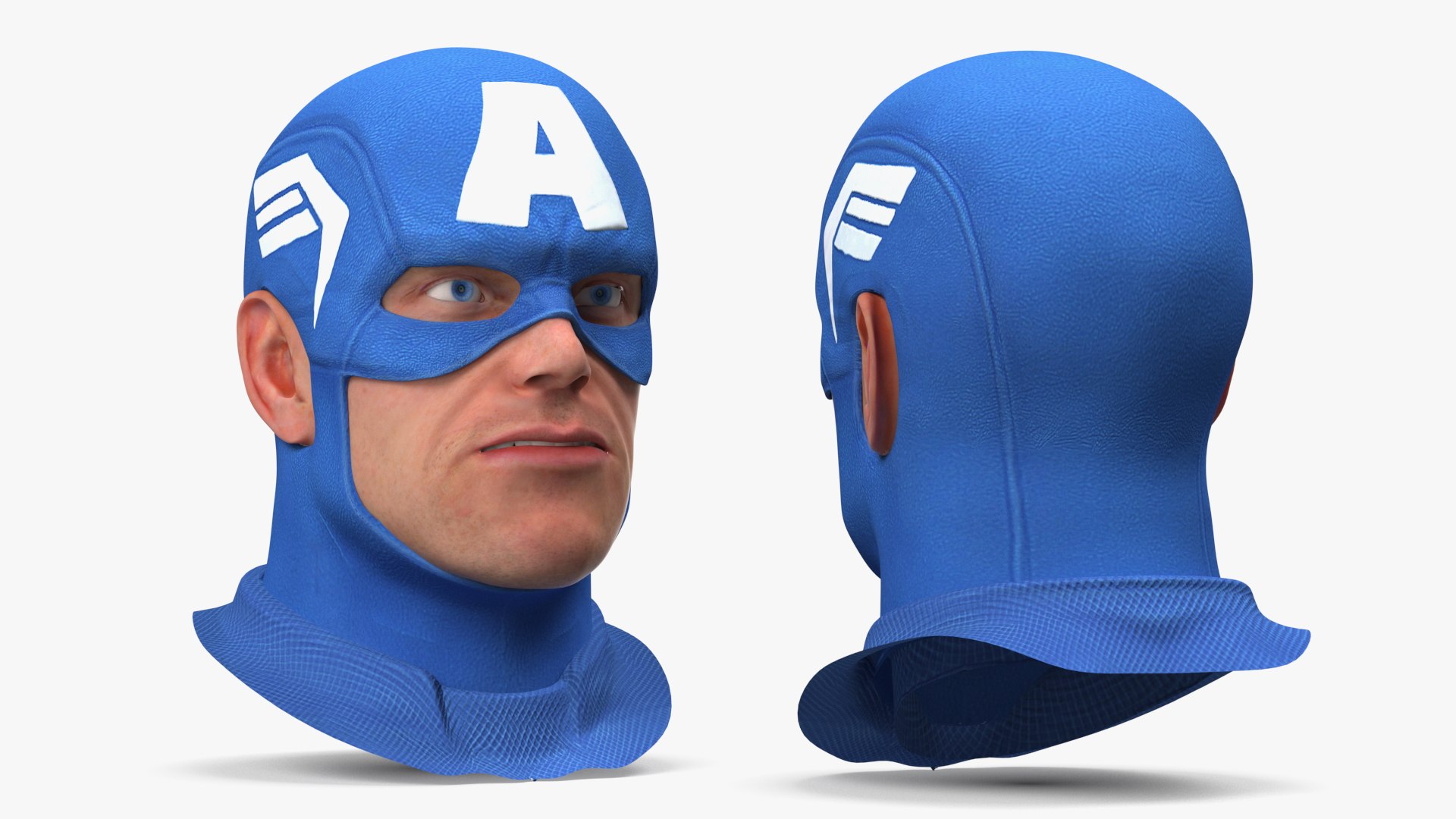 3D Cartoon Captain America Head - TurboSquid 2058198