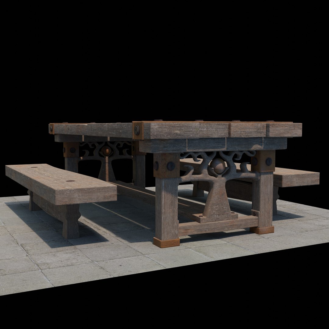 Wood Old Table 3D Model - TurboSquid 2052296