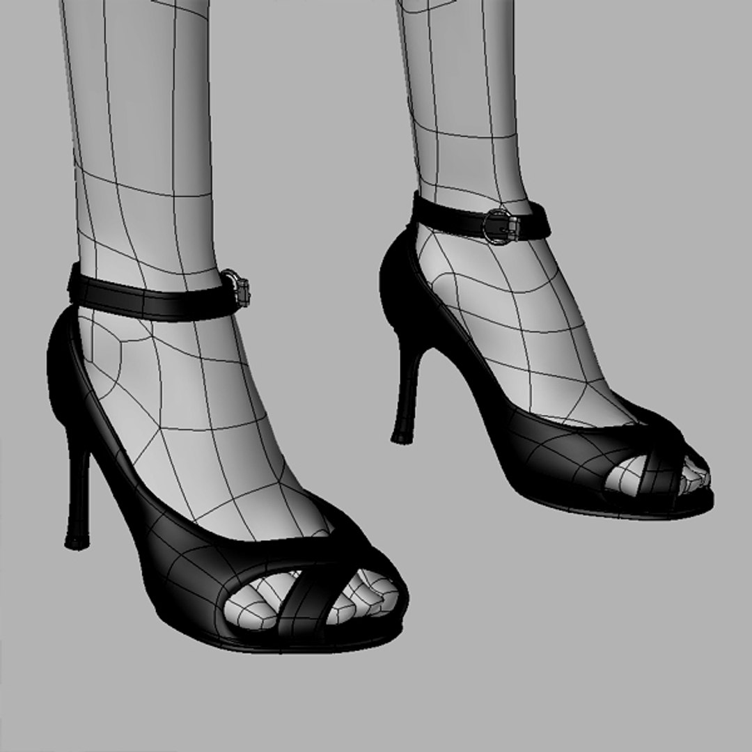 Legs Heel Shoes 3d Model