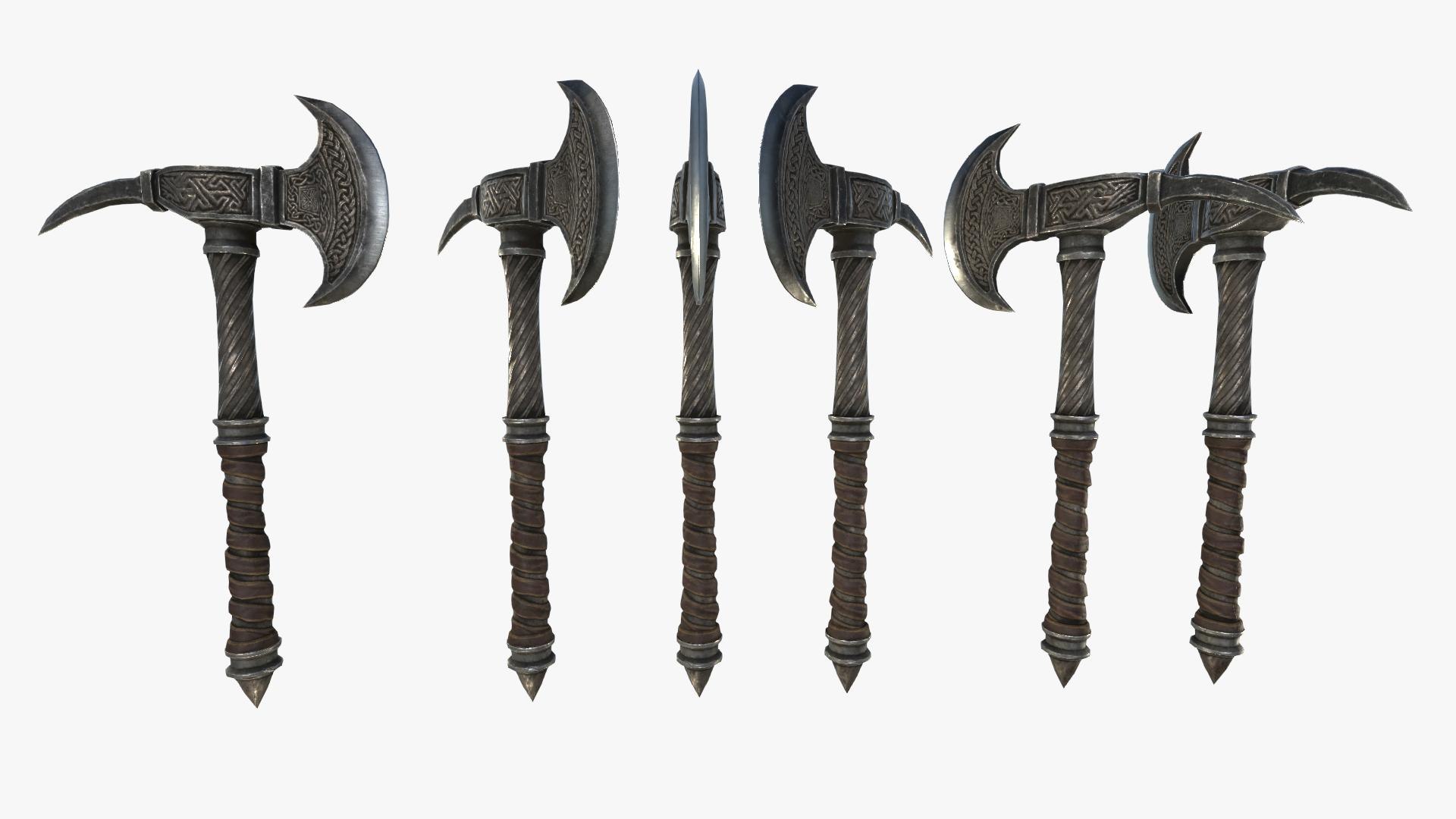 3D Model Fantasy Axe RPG Boarding Axe Viking One Handed Celtic ...