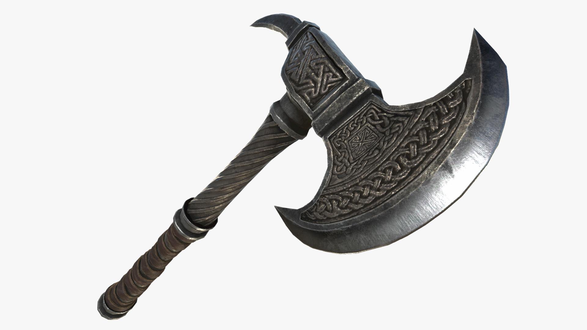 3D Model Fantasy Axe RPG Boarding Axe Viking One Handed Celtic ...