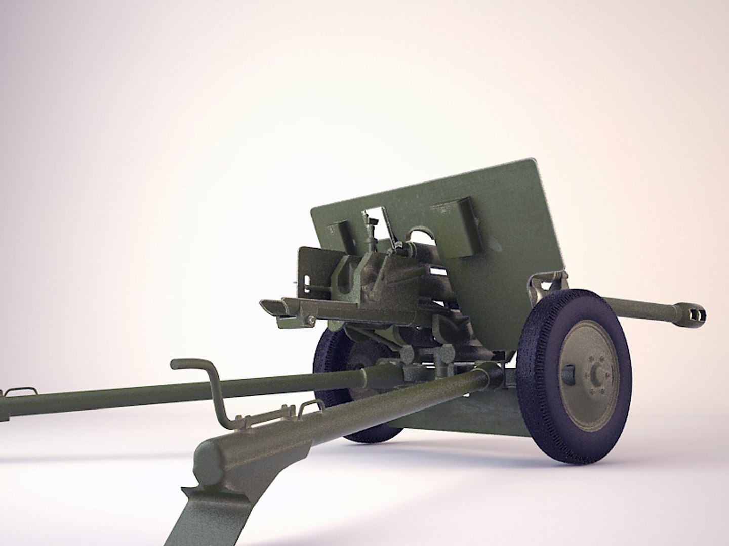 Divisional Gun Zis-3 Soviet 3ds