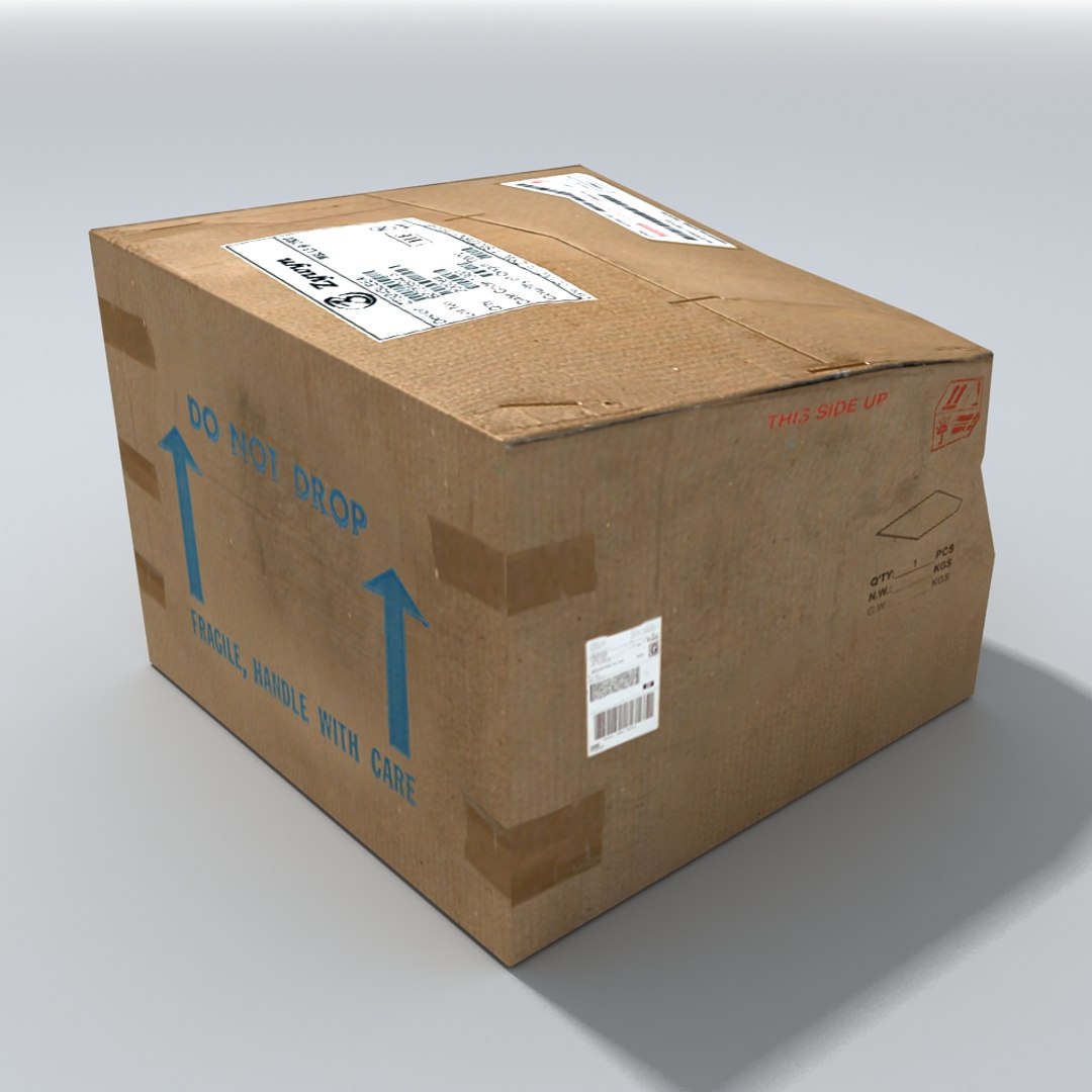 3d model cardboard box