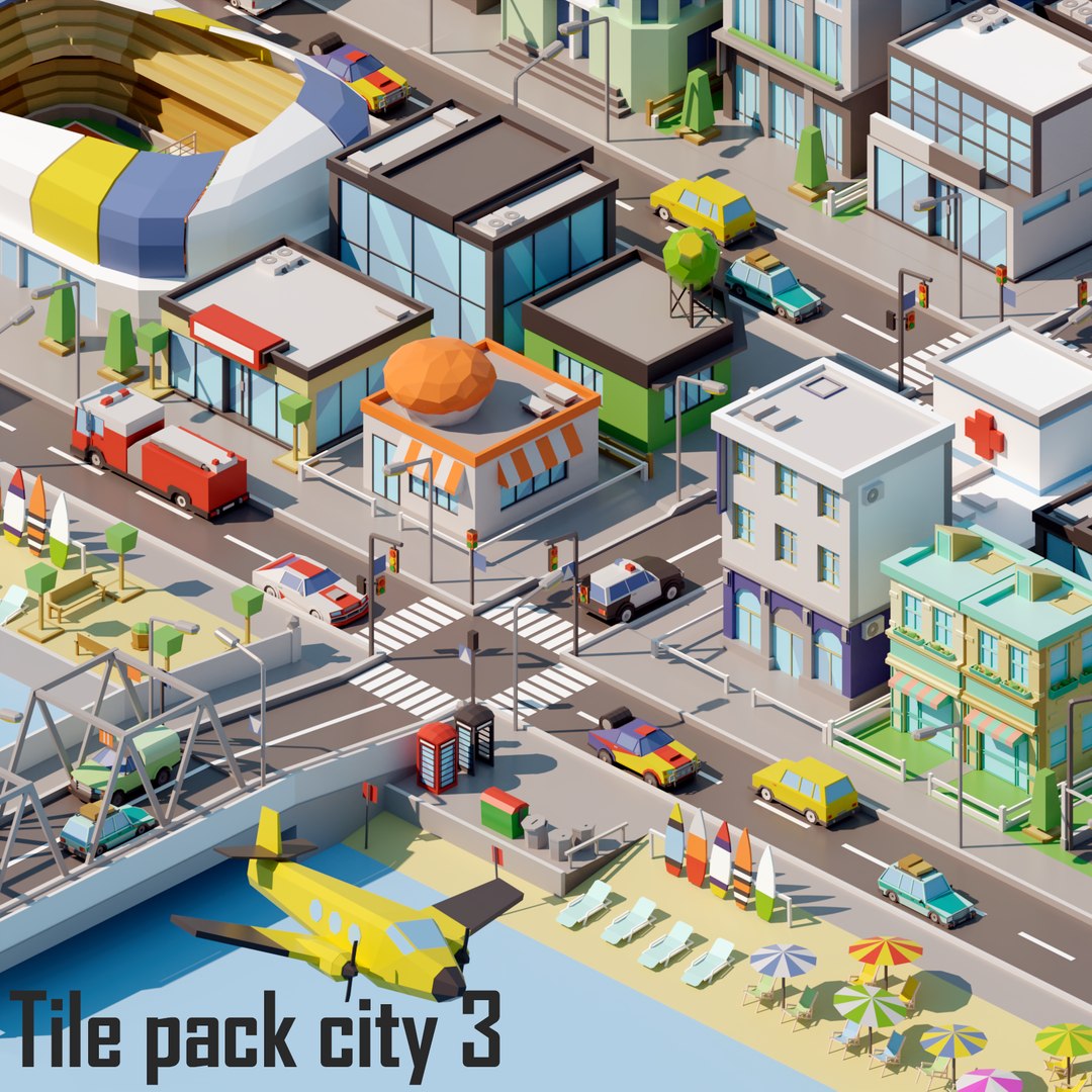 3D Tile Pack City 3 Tile Pack - TurboSquid 1827698