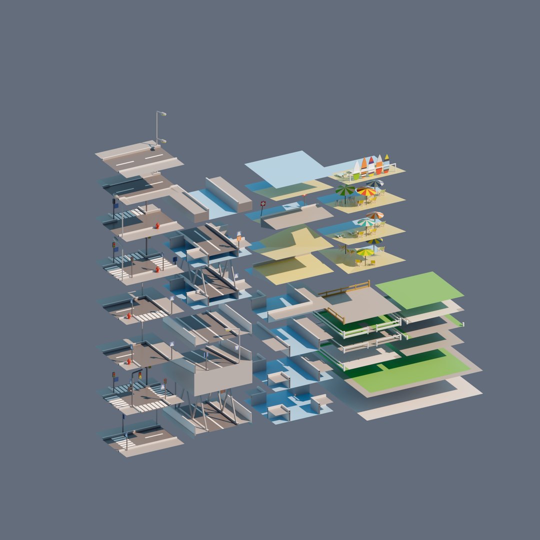 3D Tile Pack City 3 Tile Pack - TurboSquid 1827698