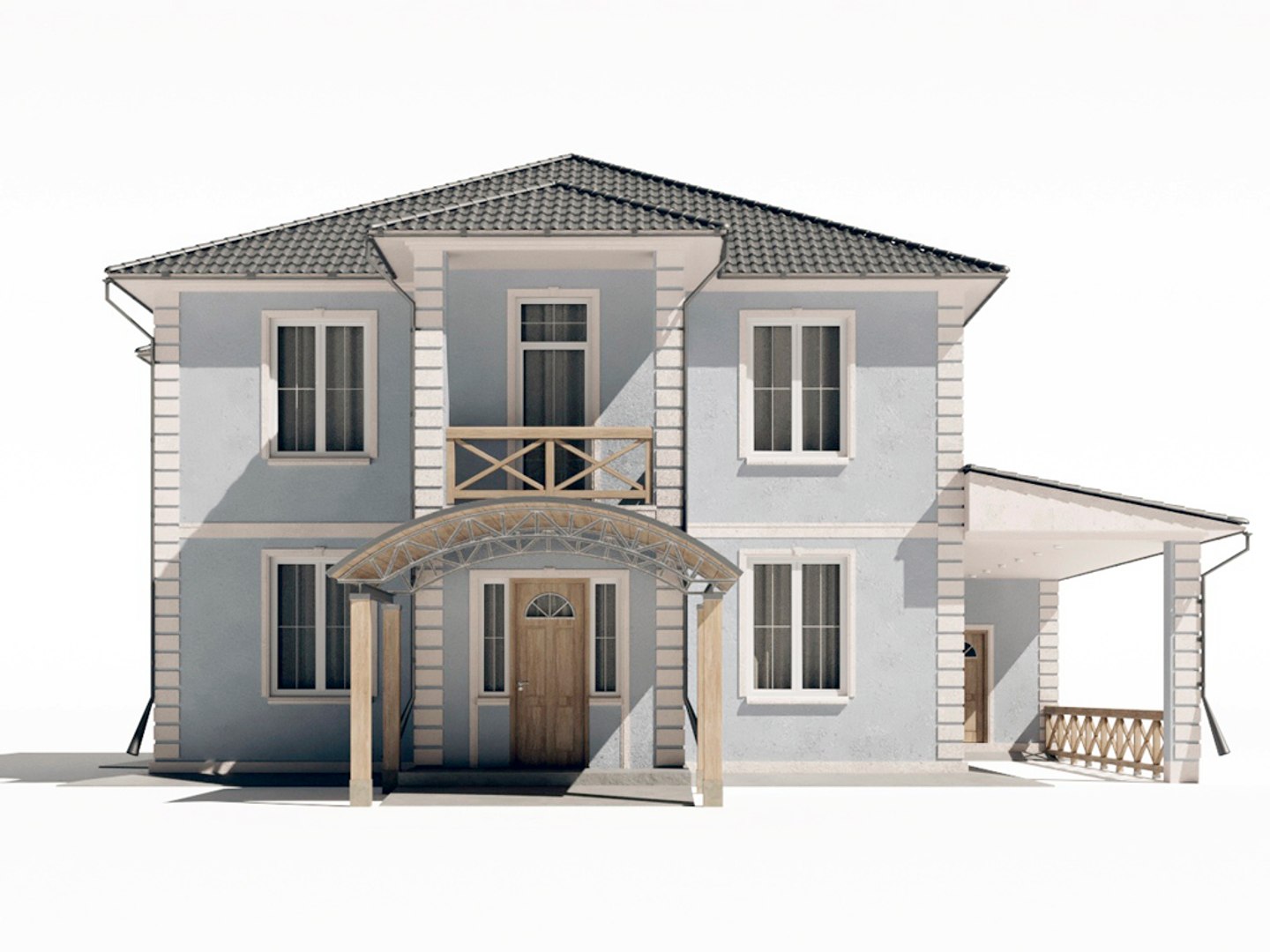 3D model two-storey residential building large - TurboSquid 1344157