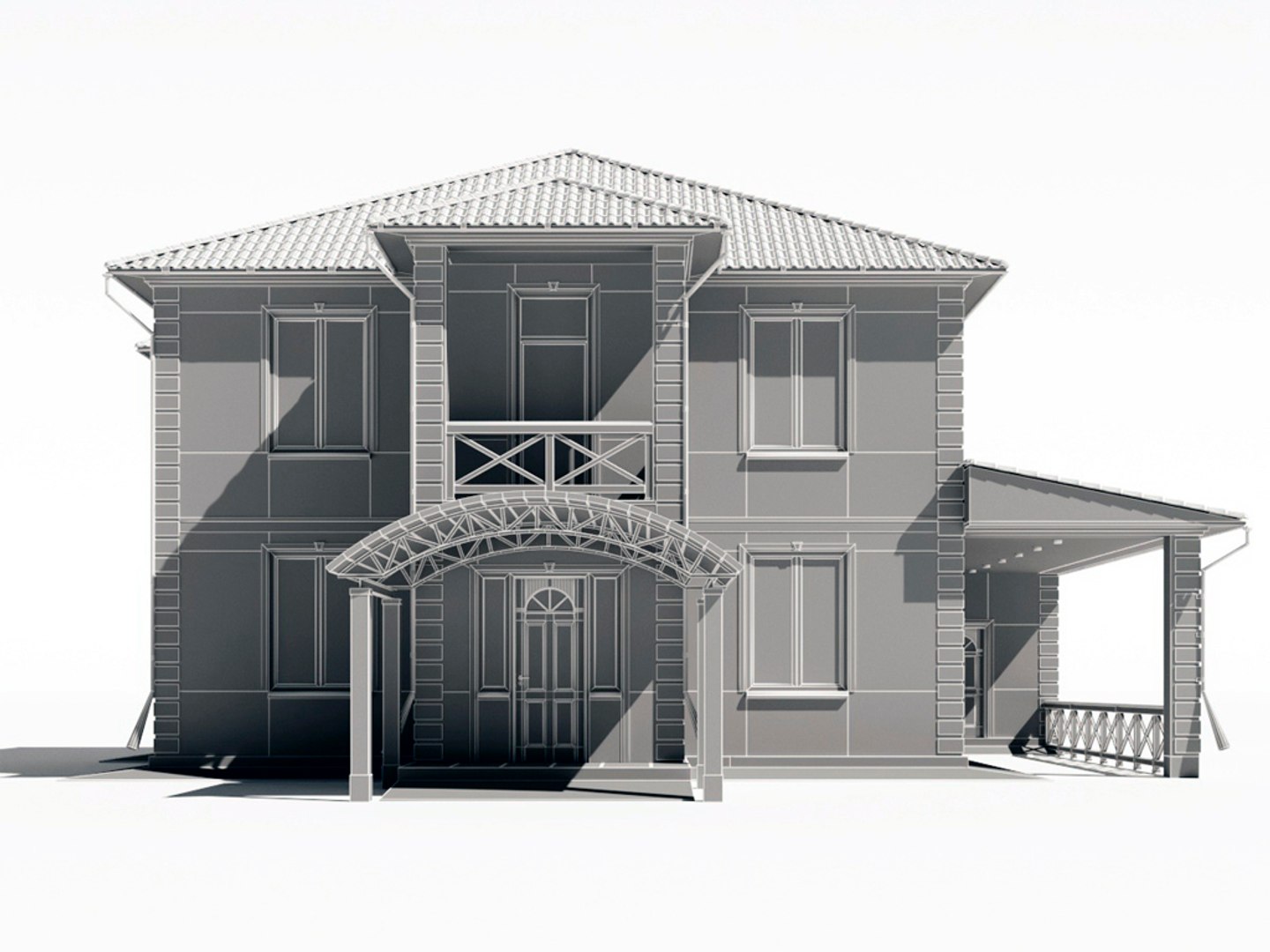 3D model two-storey residential building large - TurboSquid 1344157