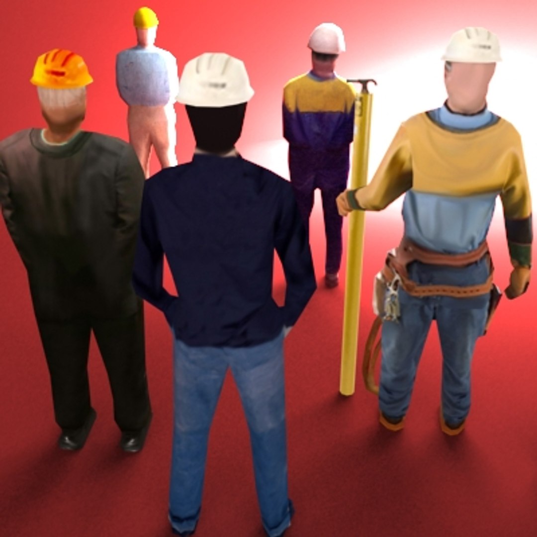 10 Builders Man Workers 3ds