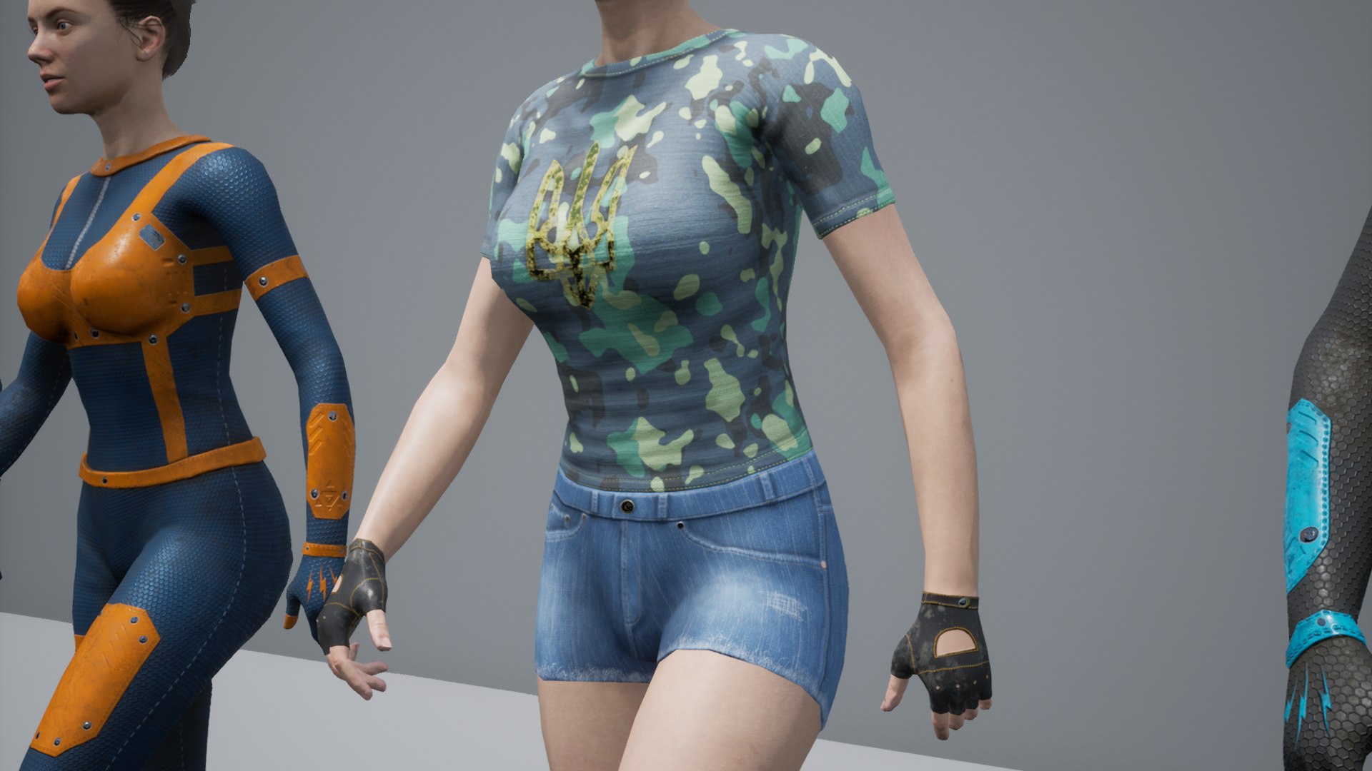 3D Cyber Girl Sci-Fi Modular Character Unreal Engine 4 Game Ready Model ...