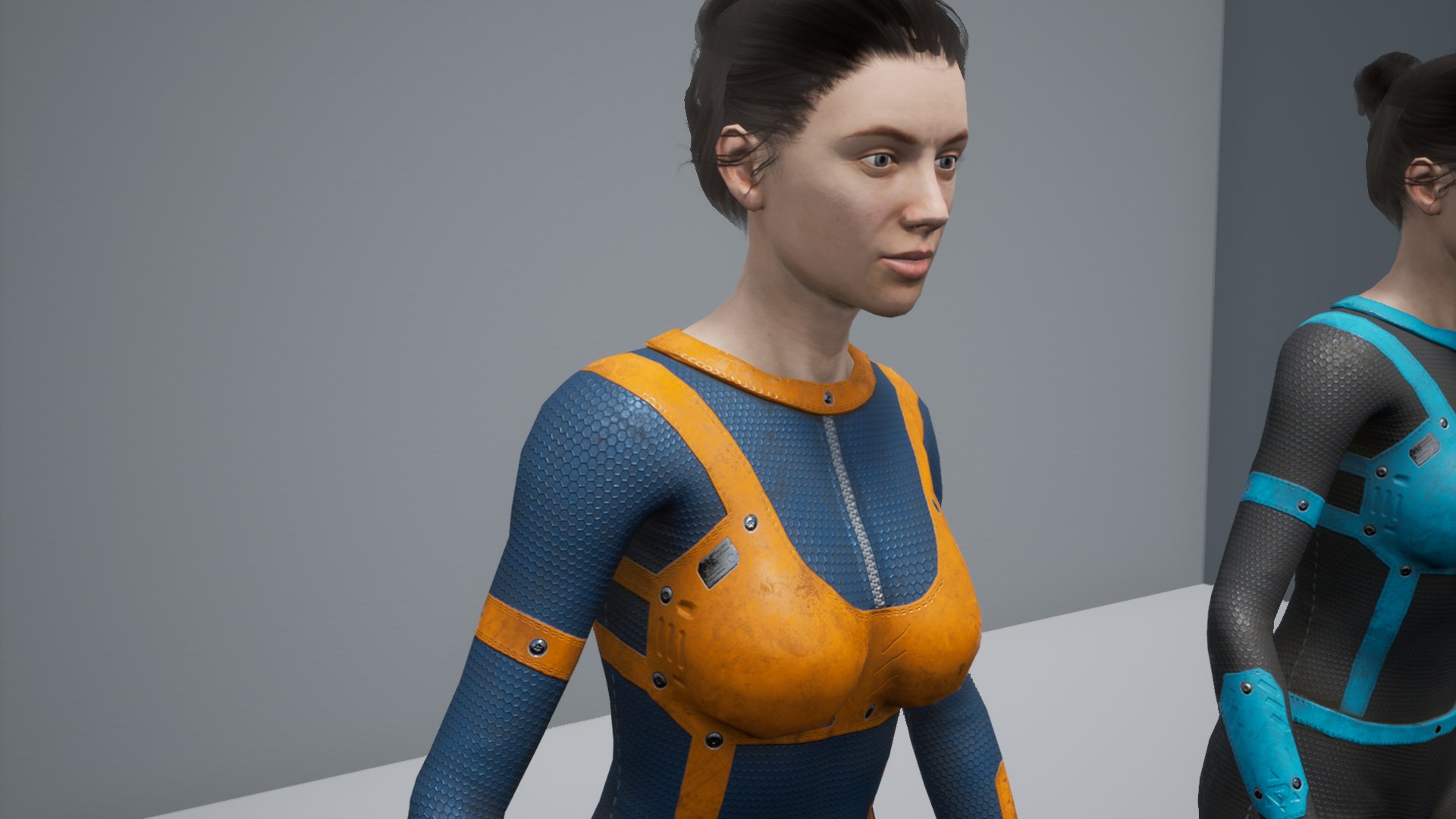 3D Cyber Girl Sci-Fi Modular Character Unreal Engine 4 Game Ready Model ...