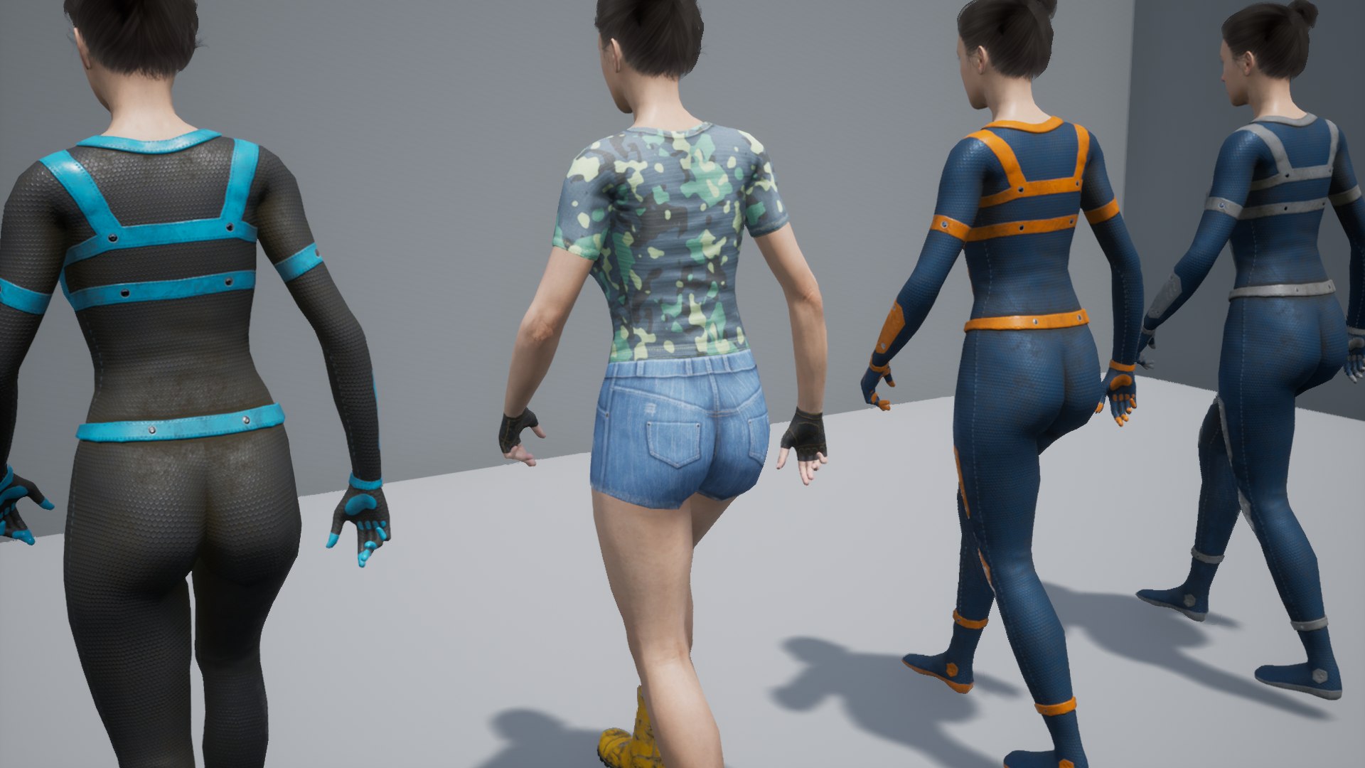 3D Cyber Girl Sci-Fi Modular Character Unreal Engine 4 Game Ready Model ...