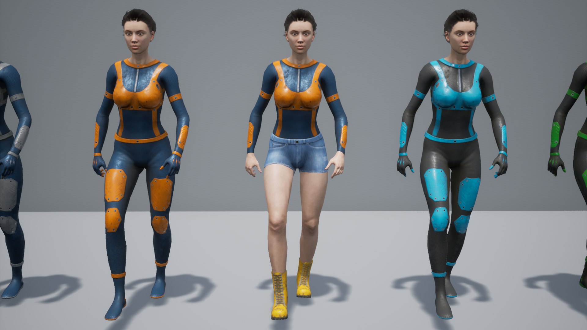 3D Cyber Girl Sci-Fi Modular Character Unreal Engine 4 Game Ready Model ...