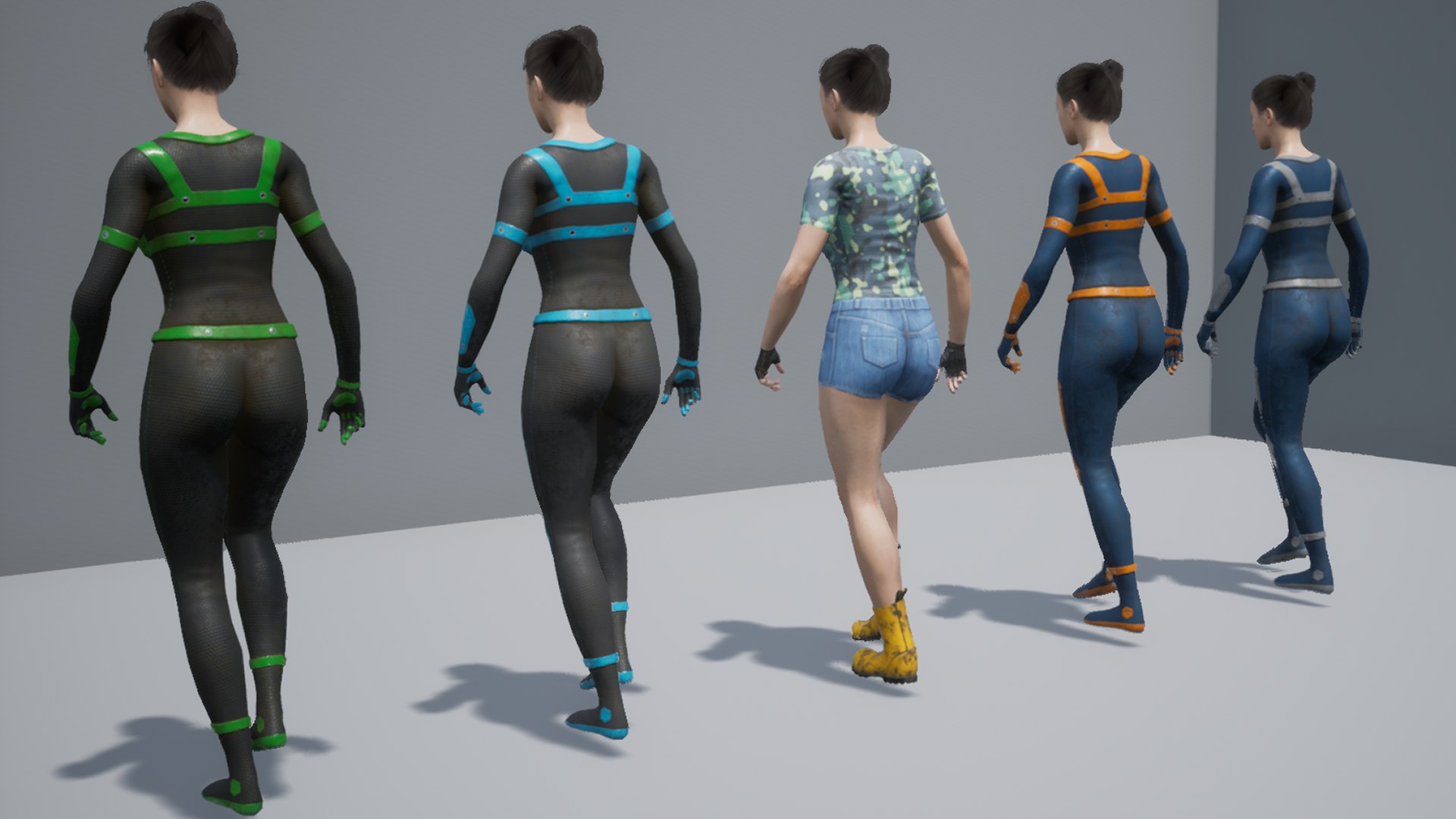 3D Cyber Girl Sci-Fi Modular Character Unreal Engine 4 Game Ready Model ...