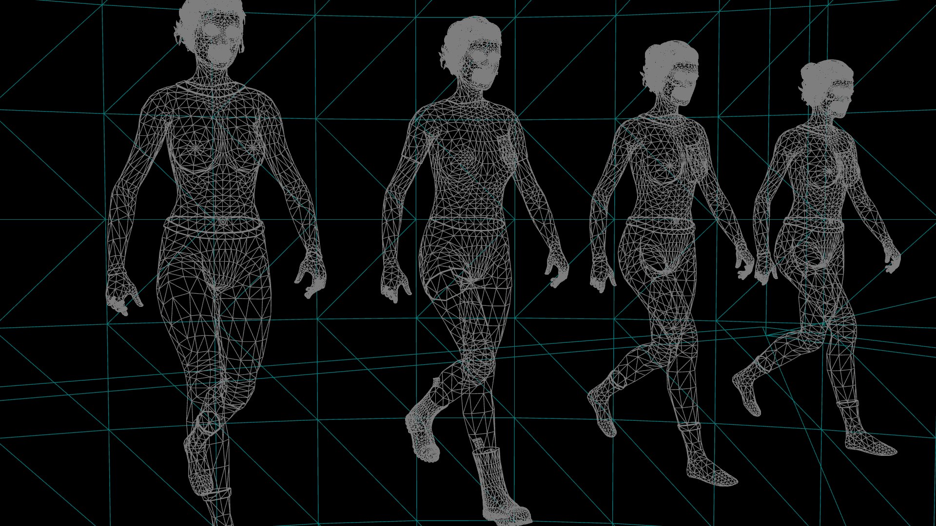 3D Cyber Girl Sci-Fi Modular Character Unreal Engine 4 Game Ready Model ...