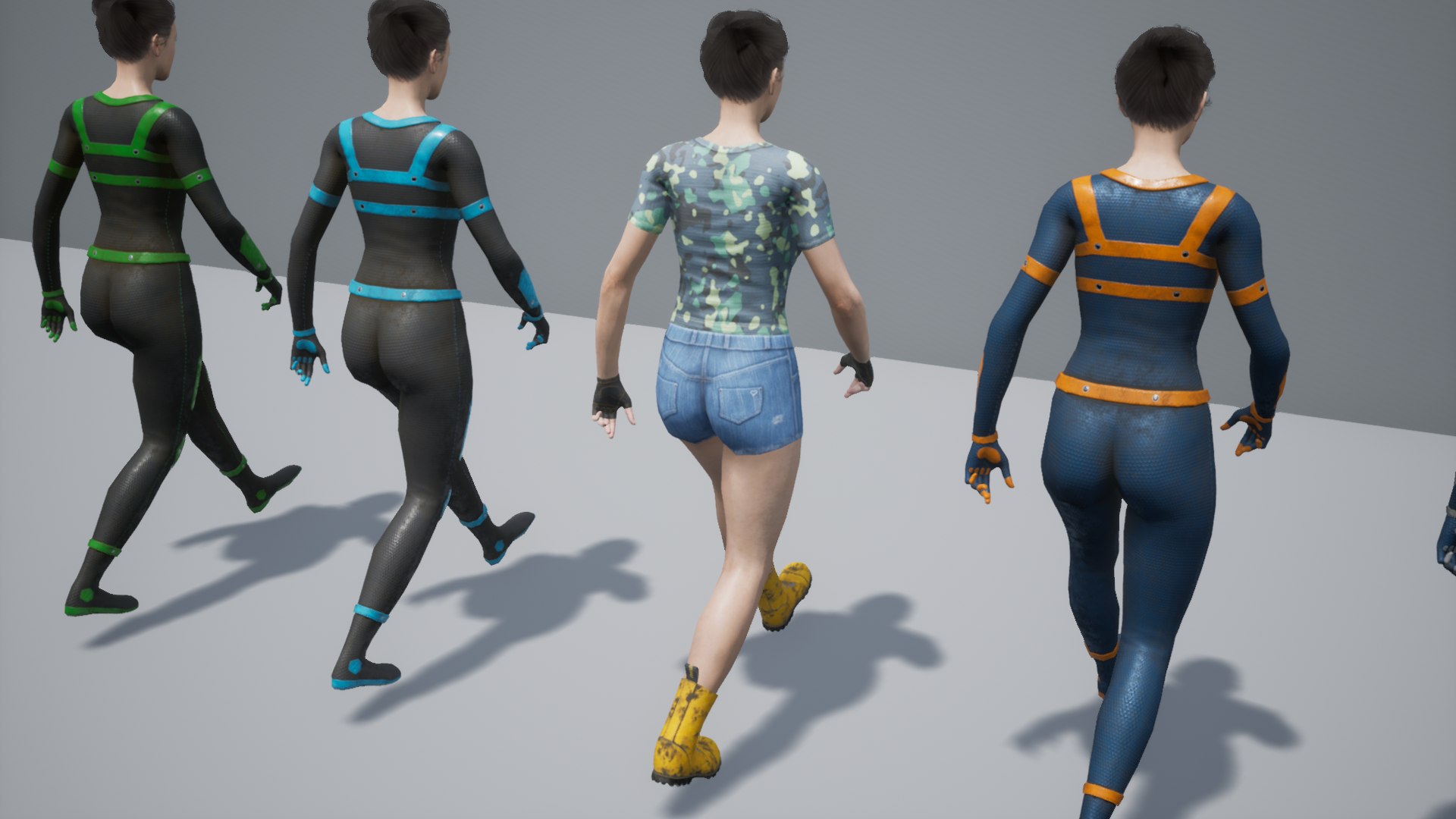 3D Cyber Girl Sci-Fi Modular Character Unreal Engine 4 Game Ready Model ...