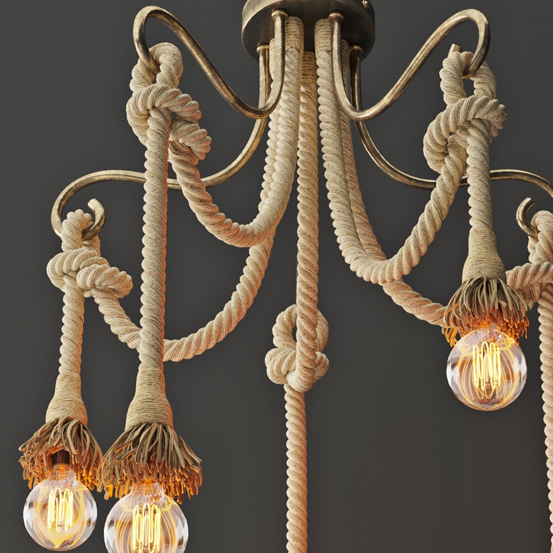 Chandelier rope 5 loft 3D model - TurboSquid 1566953