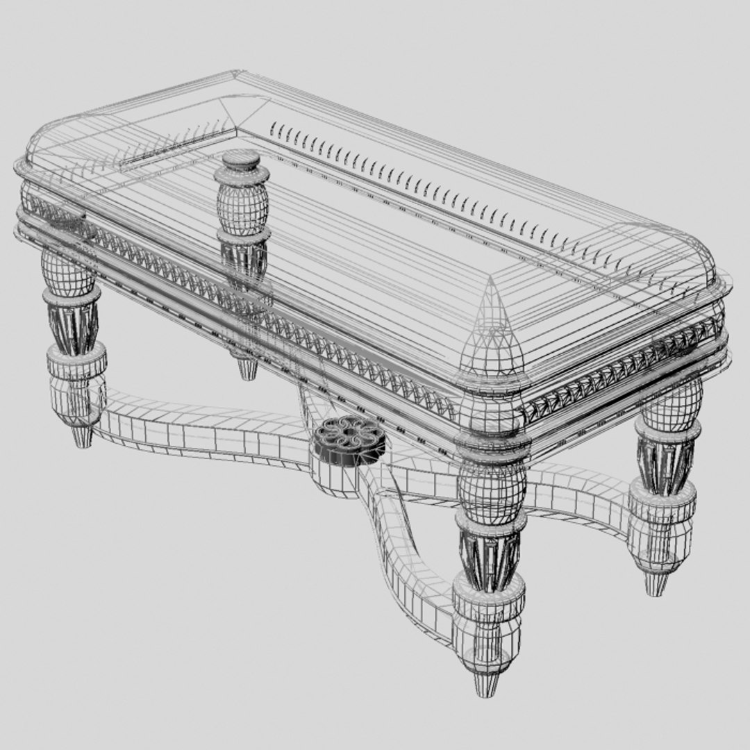 3d Model Antique Bench