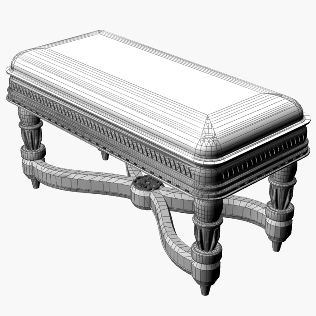 3d Model Antique Bench